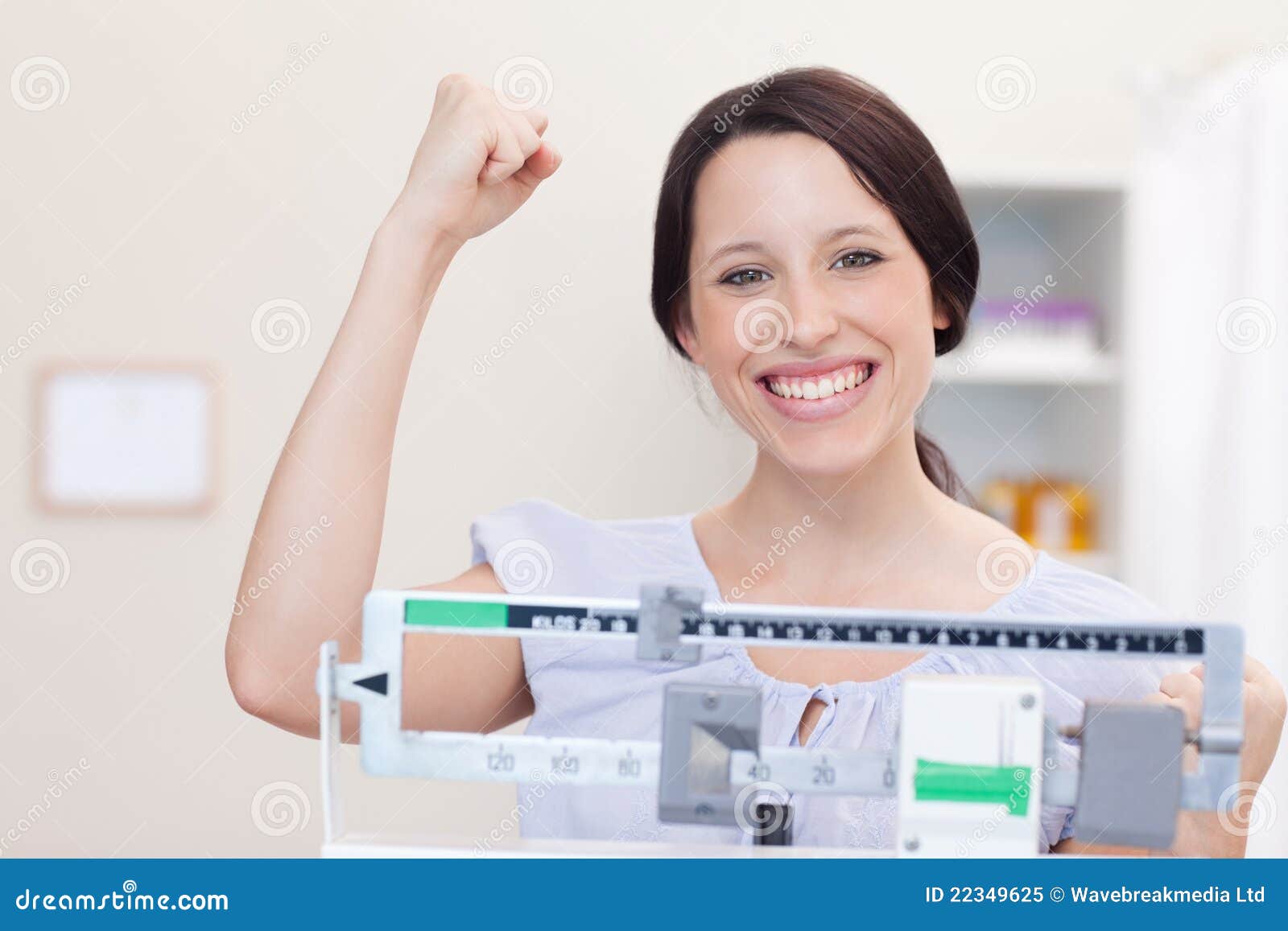 Young Woman Happy about What the Scale Shows Stock Image - Image of ...