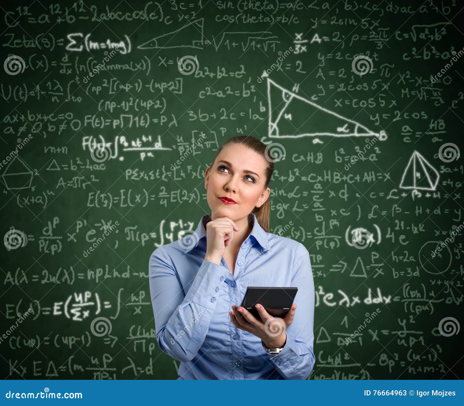 Young Woman Have Problem with Mathematics Stock Image - Image of ...