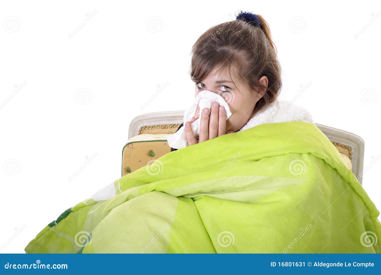 Young woman having a cold stock image. Image of sick - 16801631