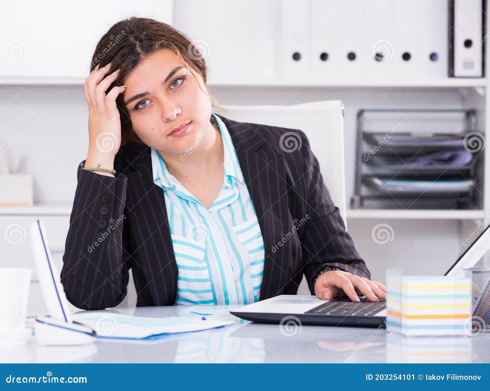 Young Woman is Having Complicated Issue with Project Stock Image ...