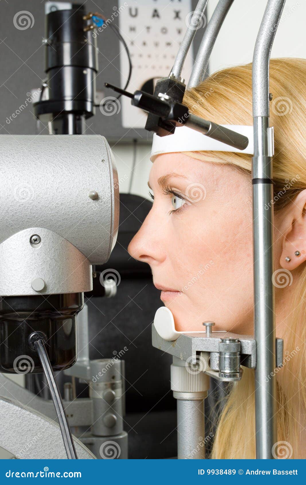 Young Woman Having Eye Test Stock Image - Image of blond, cute: 9938489