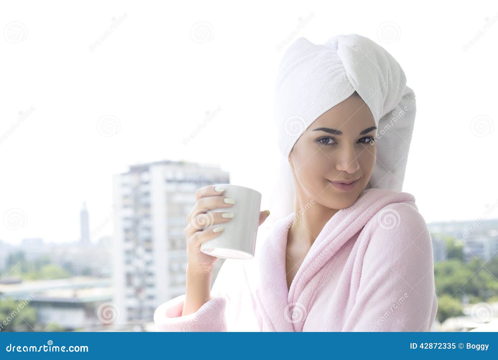 Young Woman Having Morning Coffee Stock Image - Image of beautiful ...