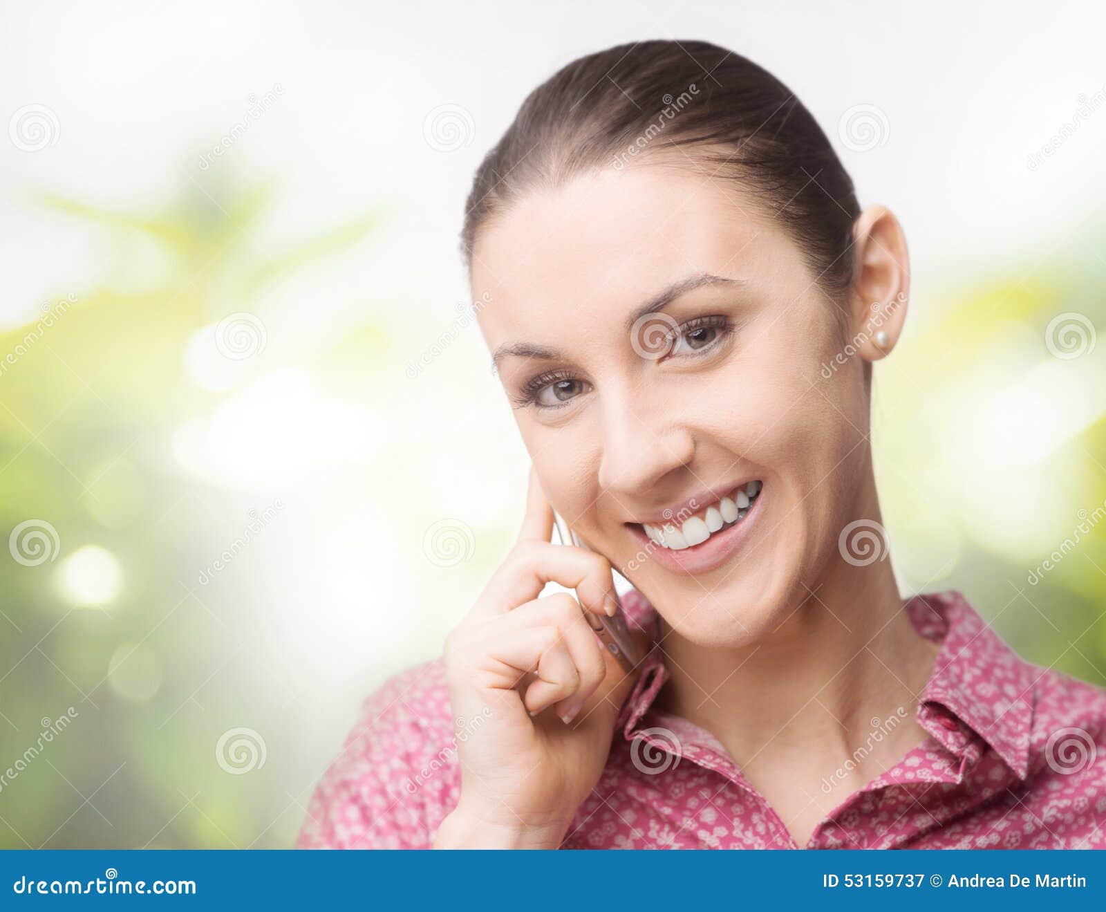 Young Woman Having a Phone Call Stock Image - Image of beautiful ...