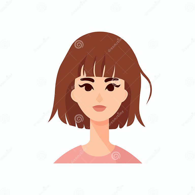 Young Woman Head Portrait Beautiful Girl Face Avatar Beautiful Attractive Female Character