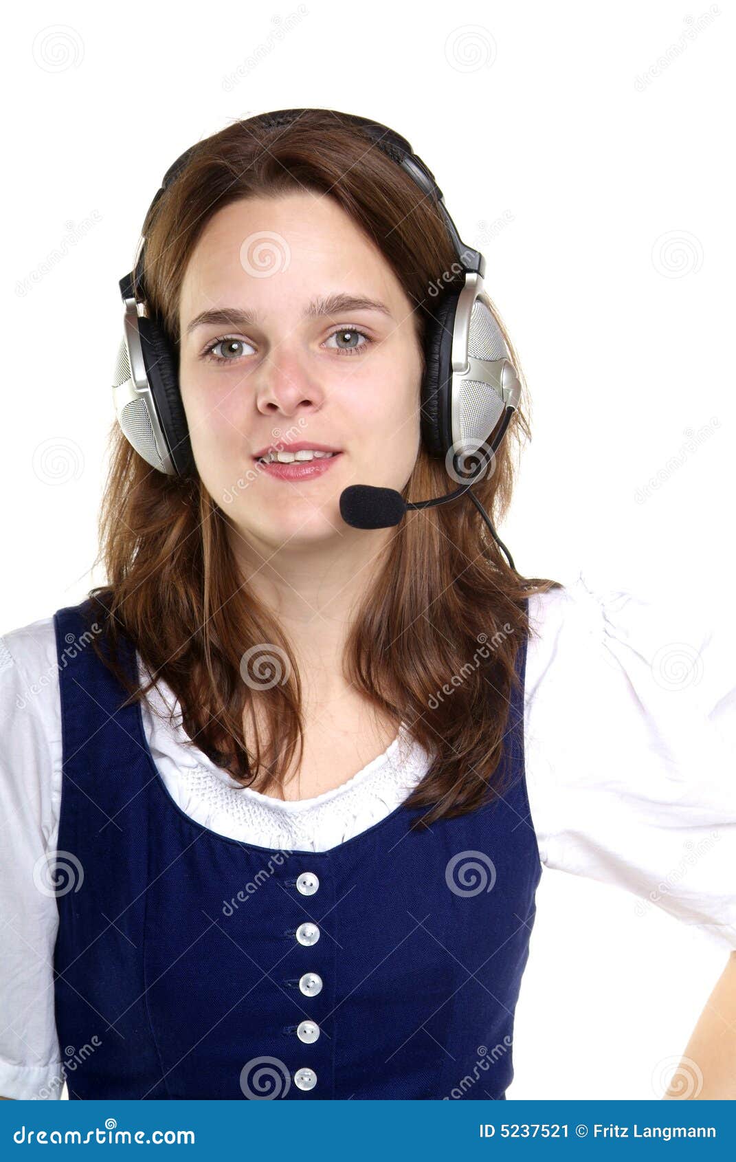 Young woman with head set stock image. Image of headset - 5237521