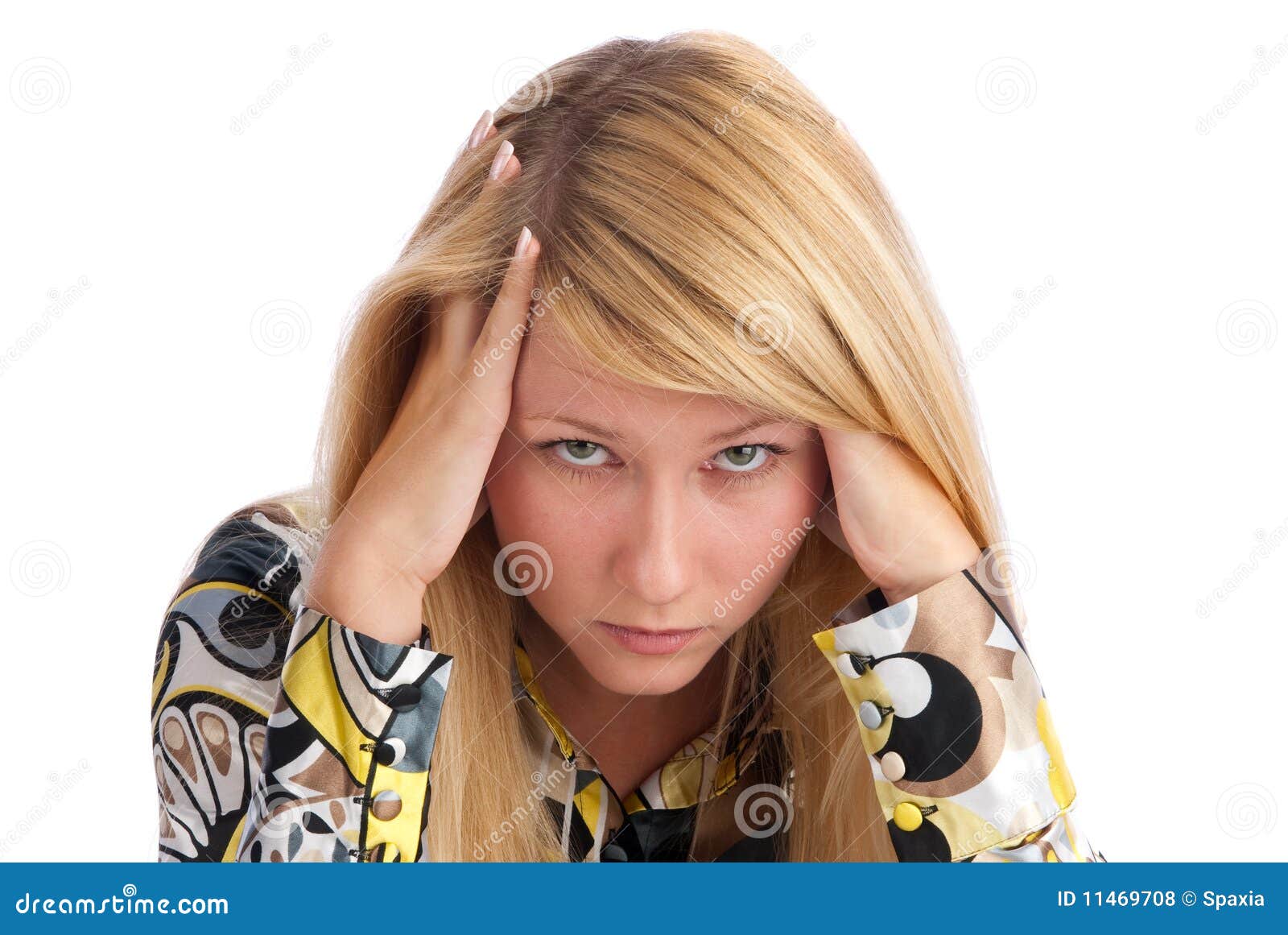 Young woman with headache stock photo. Image of head - 11469708