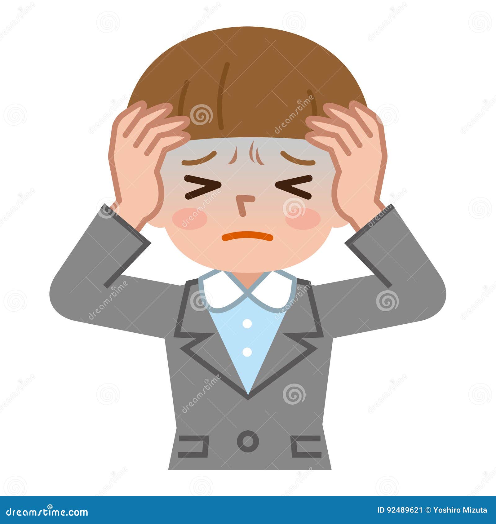 Young Woman with a Headache Stock Vector - Illustration of health ...