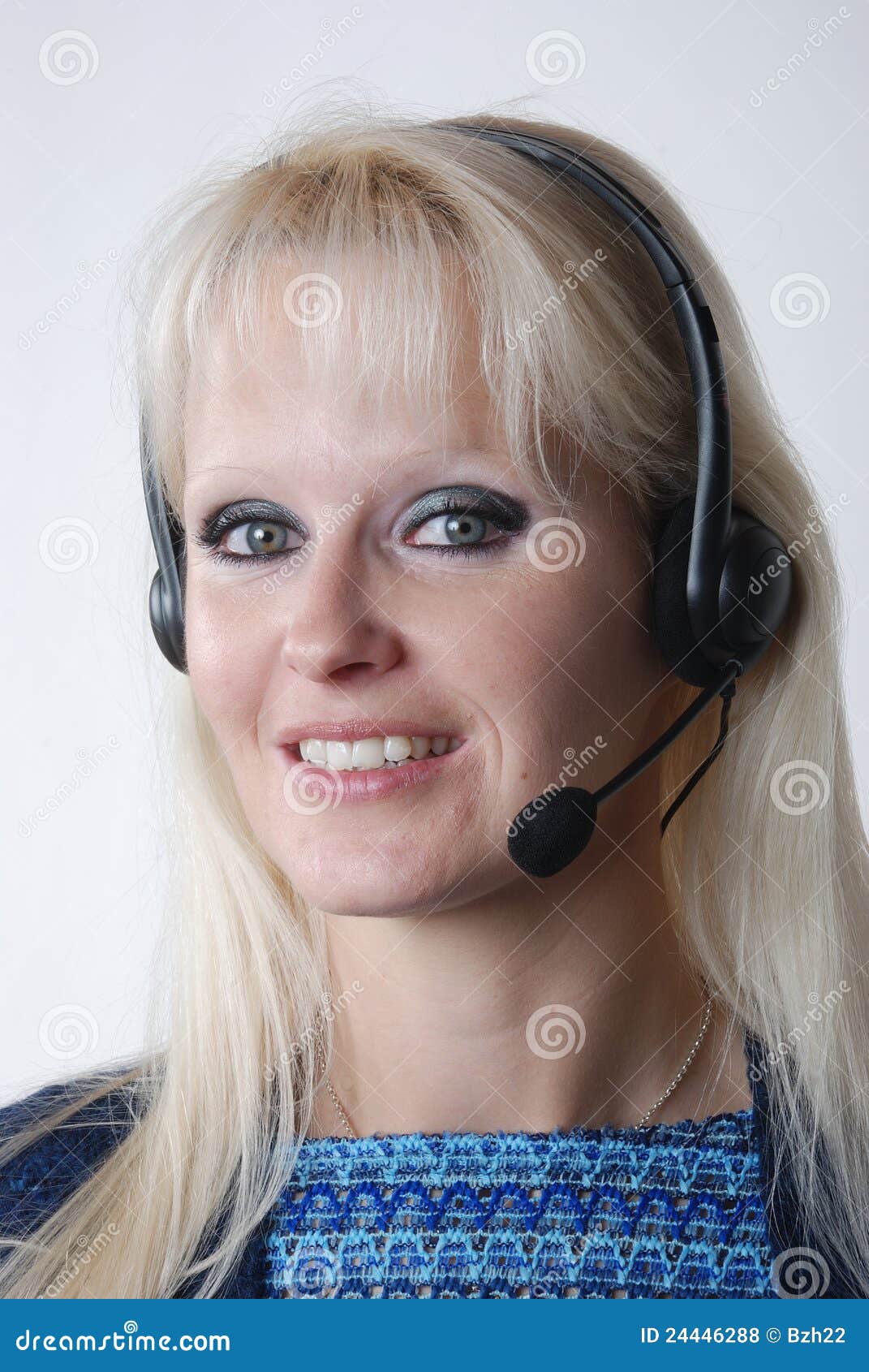 Young woman with headset stock photo. Image of earphone - 24446288
