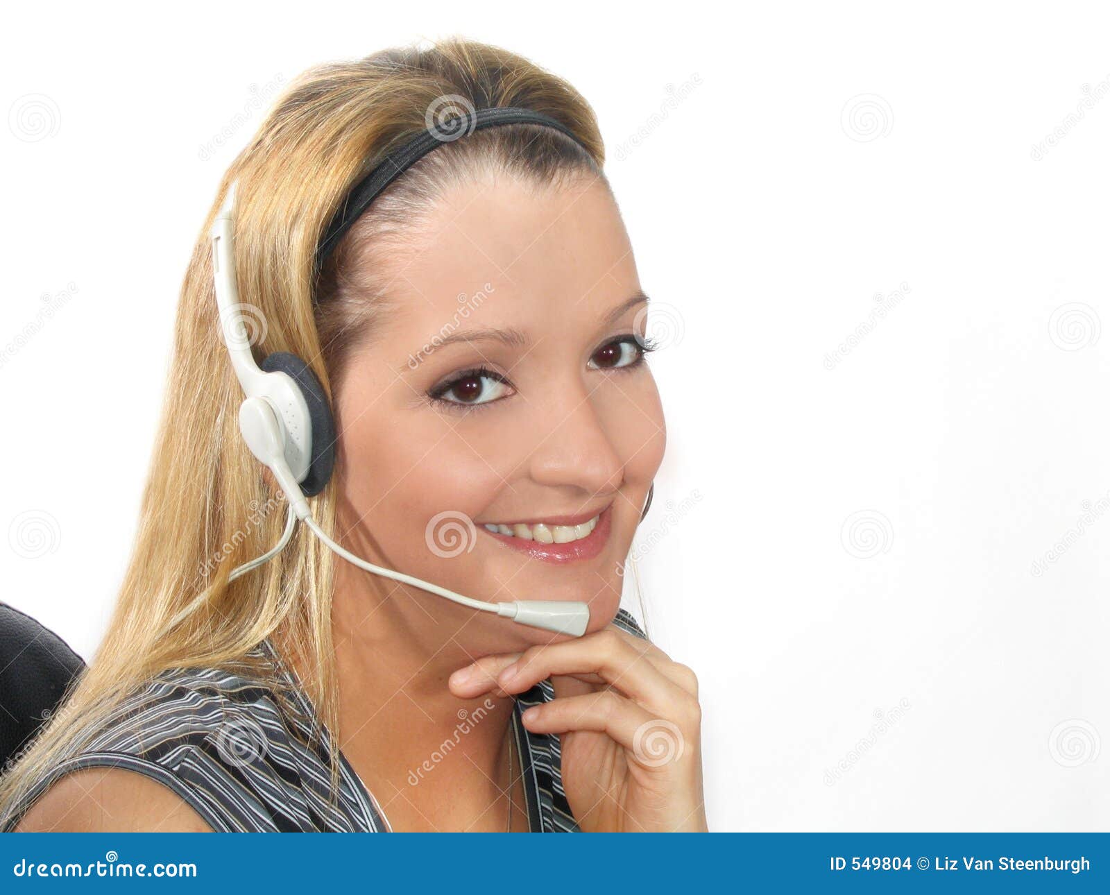 Young Woman Headset stock photo. Image of service, help - 549804