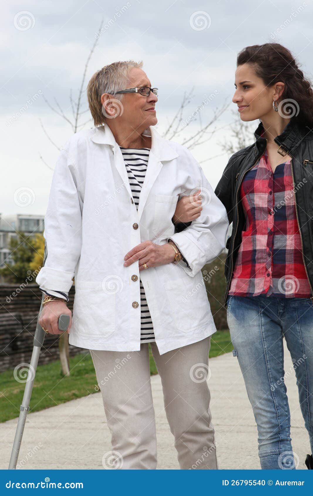 Young Woman Helping Elderly Person Stock Photo - Image of mature ...