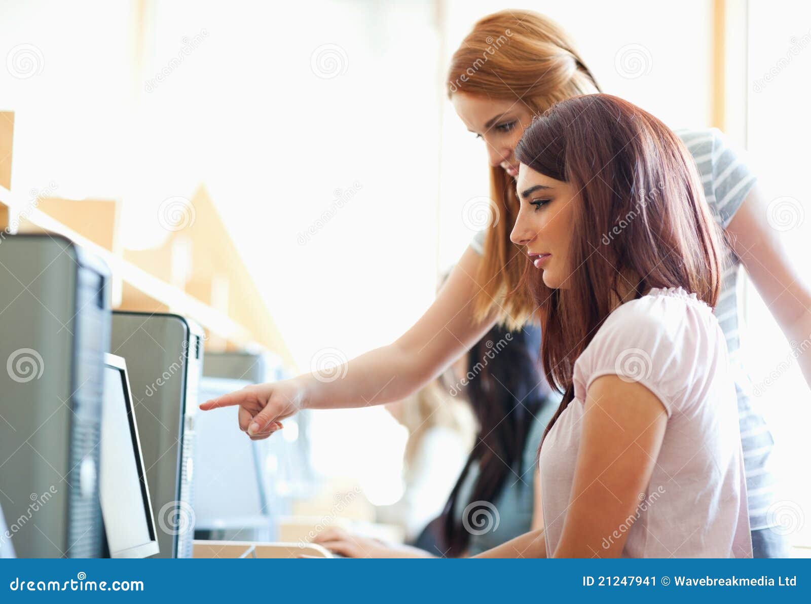 Young Woman Helping Her Friend Stock Image - Image of intelligent ...