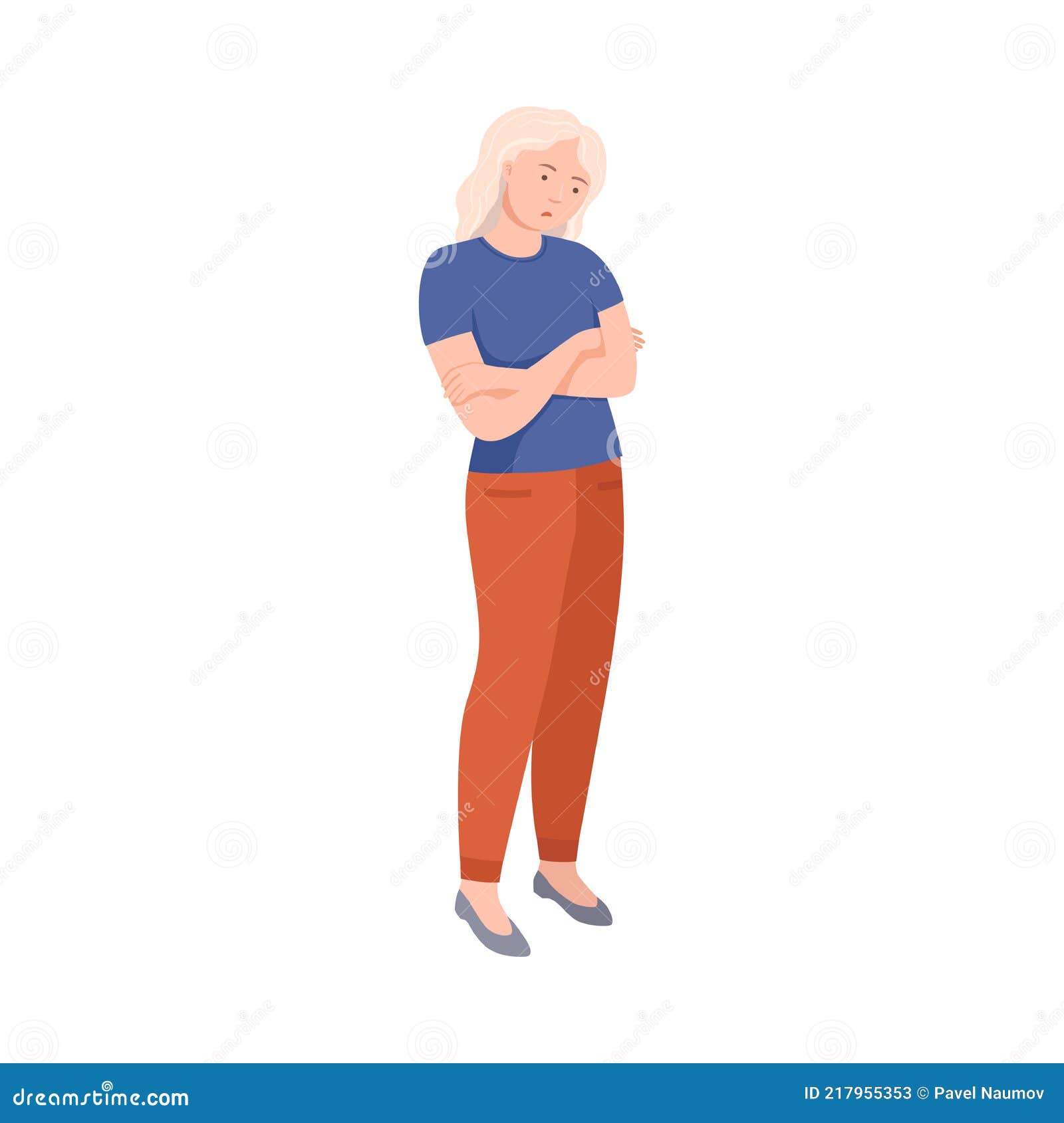 Young Woman with Her Arms Folded Standing Out with Her Opinion in ... Young Woman with Her Arms Folded Standing Out with Her Opinion in ...