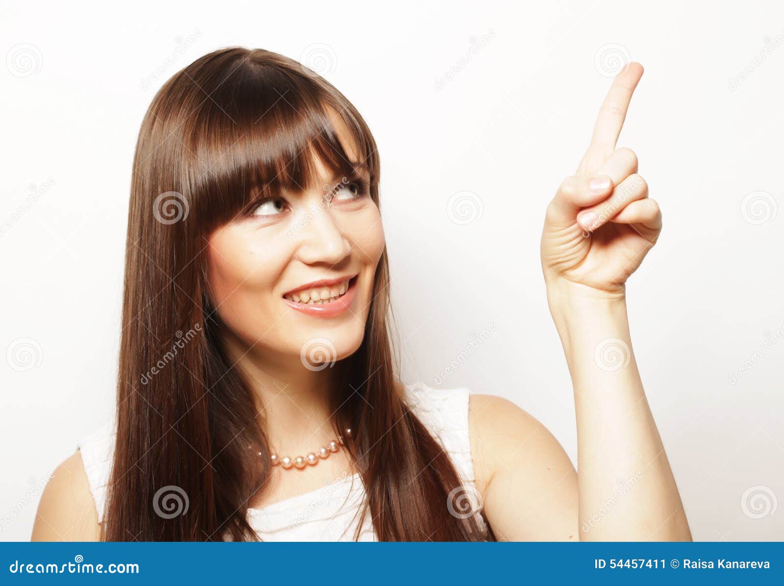 Young Woman with Her Finger Up Stock Image - Image of gesture, concept ...