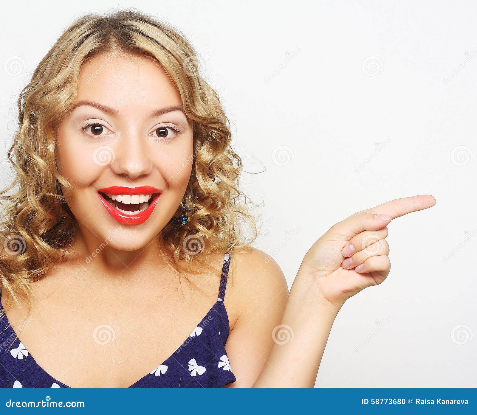 Young Woman with Her Finger Up Stock Photo - Image of idea, hand: 58773680