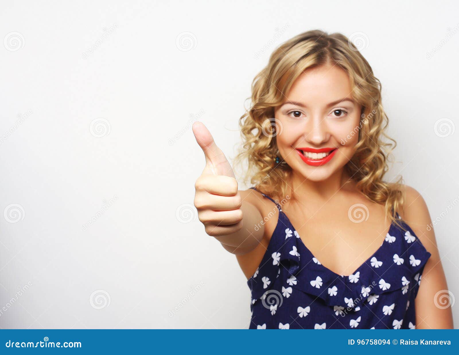Young Woman with Her Finger Up Stock Photo - Image of beautiful, cute ...