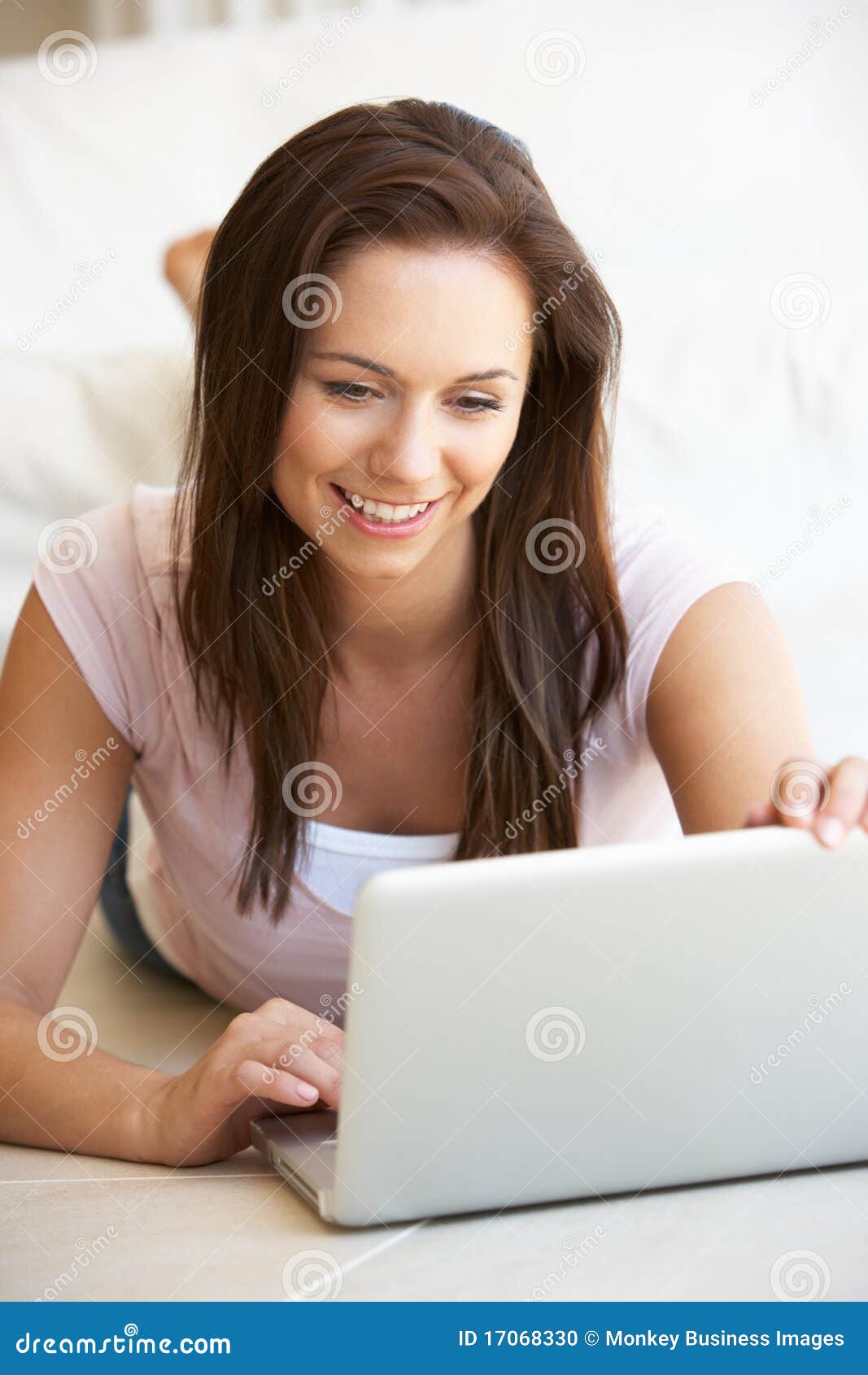 Young Woman on Her Laptop Computer Stock Photo - Image of working ...