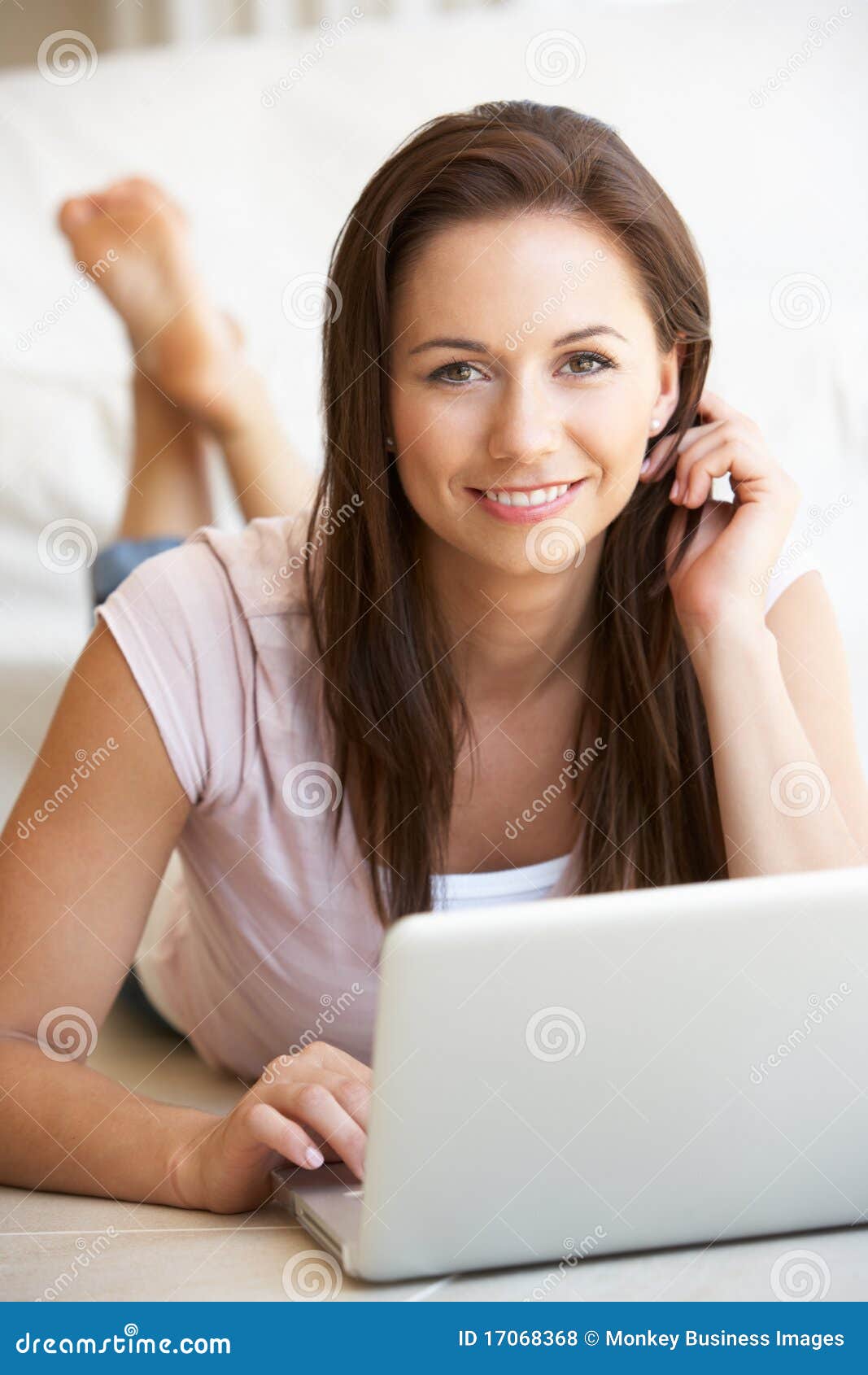 Young Woman on Her Laptop Computer Stock Photo - Image of browsing ...