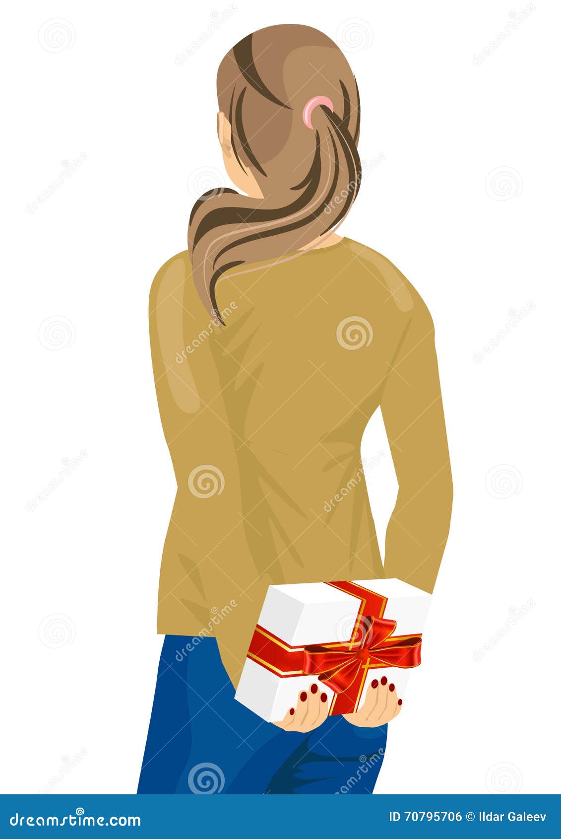 Woman Hiding Real Emotion By Sadness, Vector Cartoon Stick Figure ...