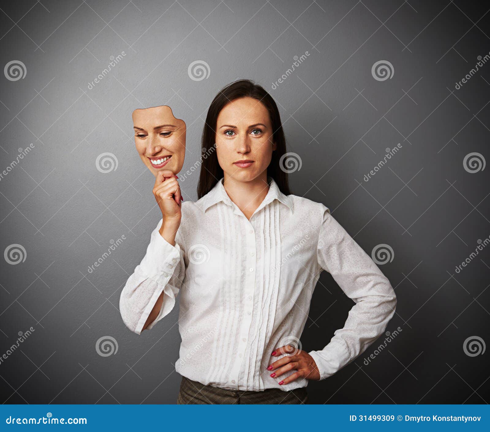 Young Woman Hiding Her Composure Stock Image - Image of disguise ...