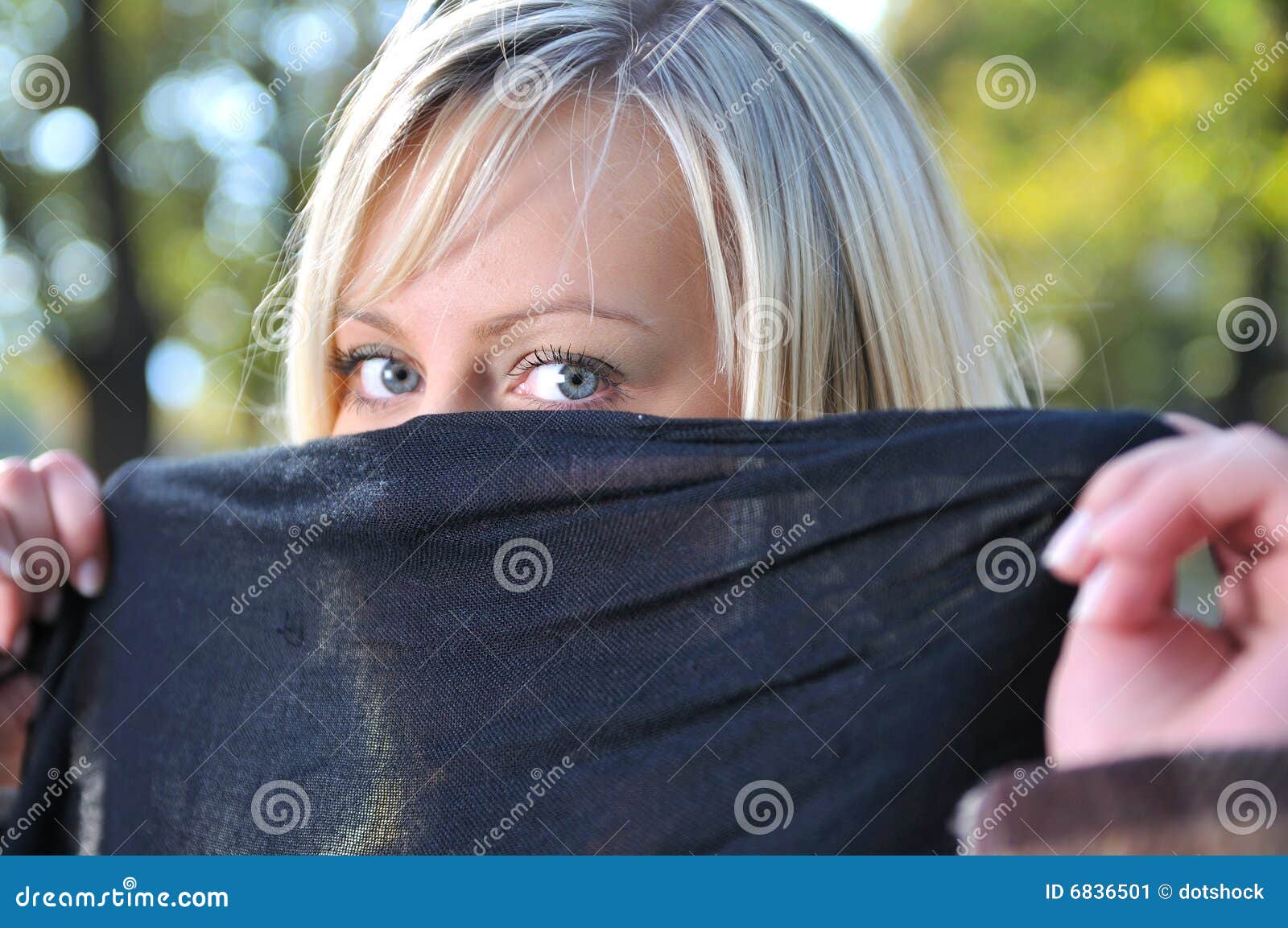 Young Woman Hiding Her Face Stock Image - Image of looking, casual: 6836501