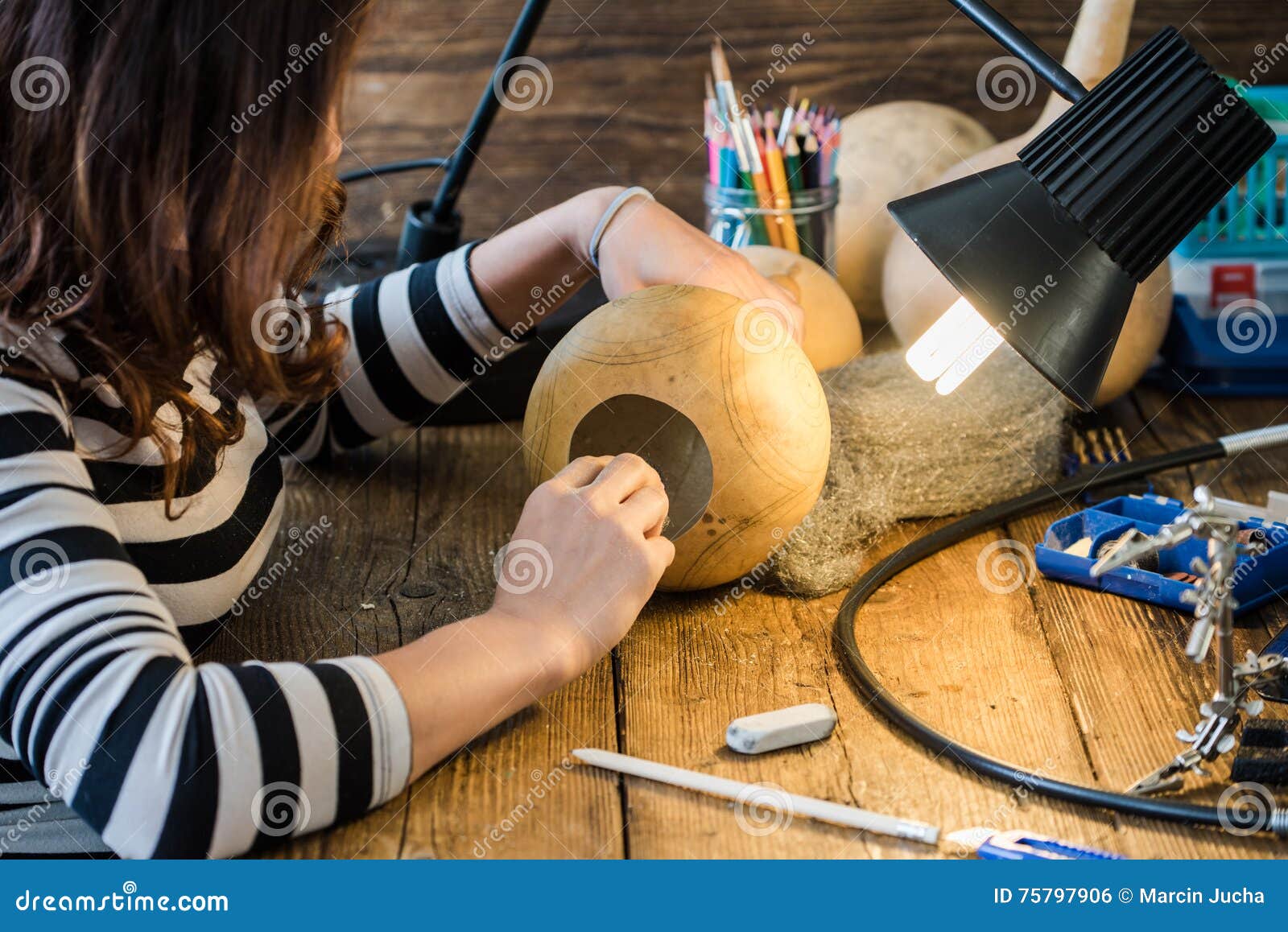 Young Woman Hobby Craft Workshop Stock Photo - Image of manufacturing ...