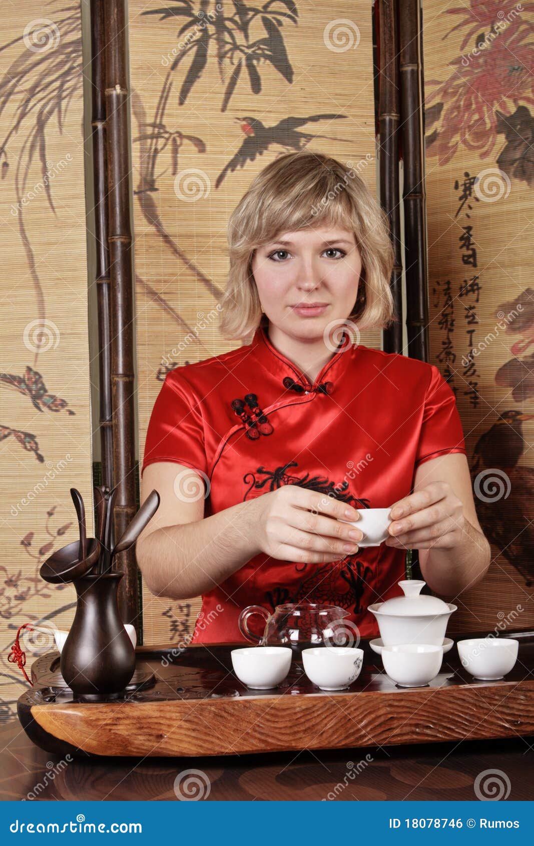 The Young Woman Hold Tea Ceremony Stock Photo - Image of food, warm ...