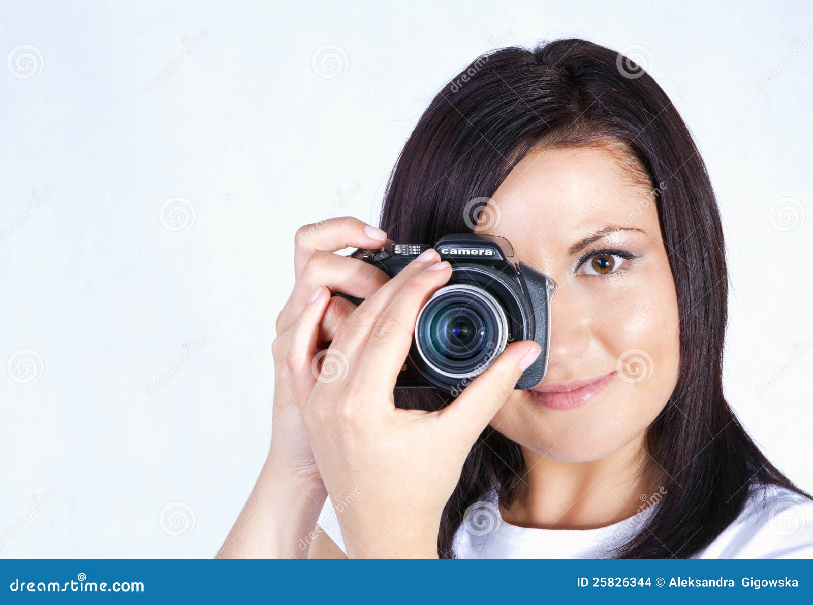 Young Woman Holding Digital Camera Stock Photo - Image of female ...