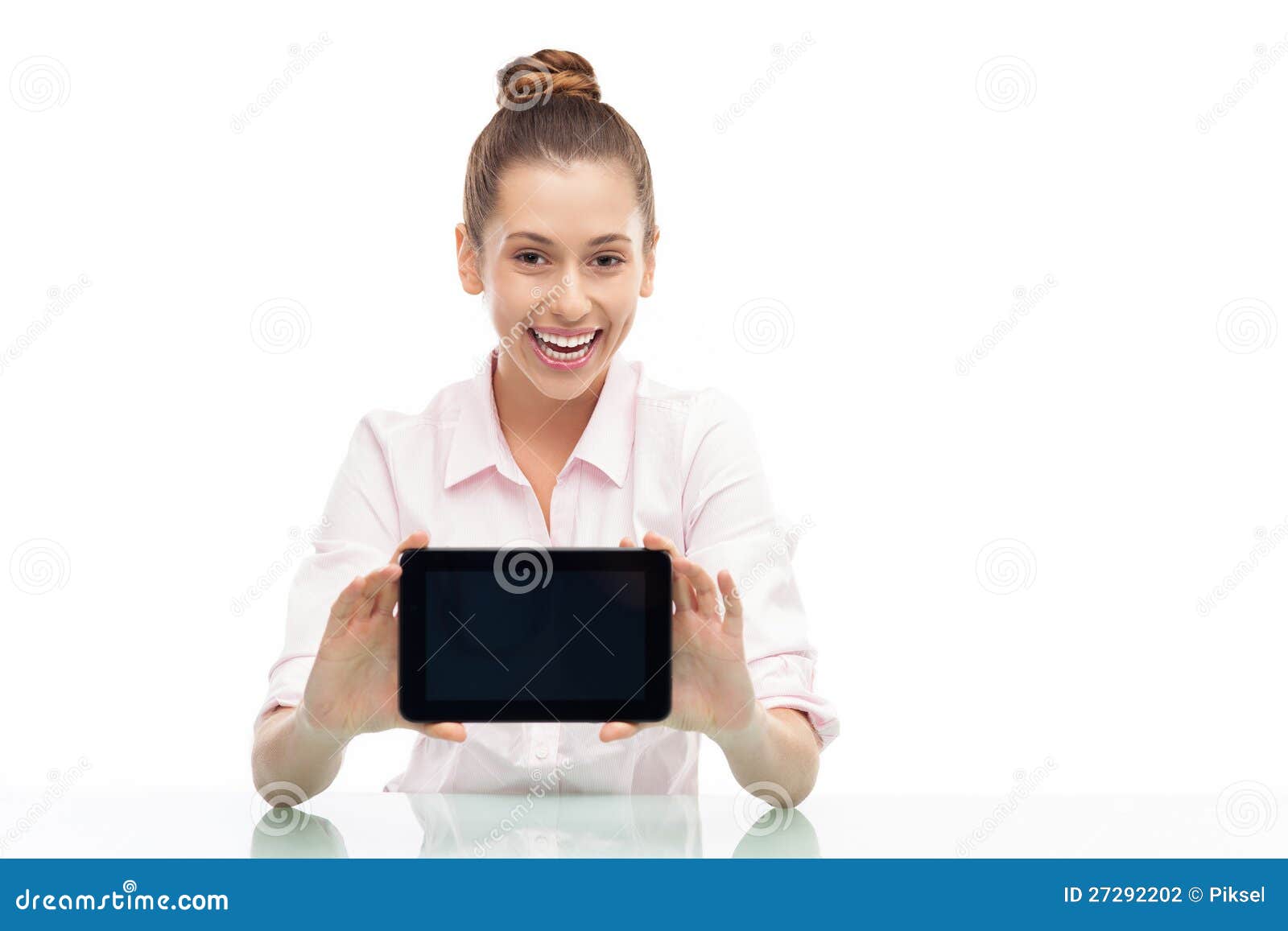 Young Woman Holding Digital Tablet Stock Photo - Image of executive ... Young Woman Holding Digital Tablet Stock Photo - Image of executive ...