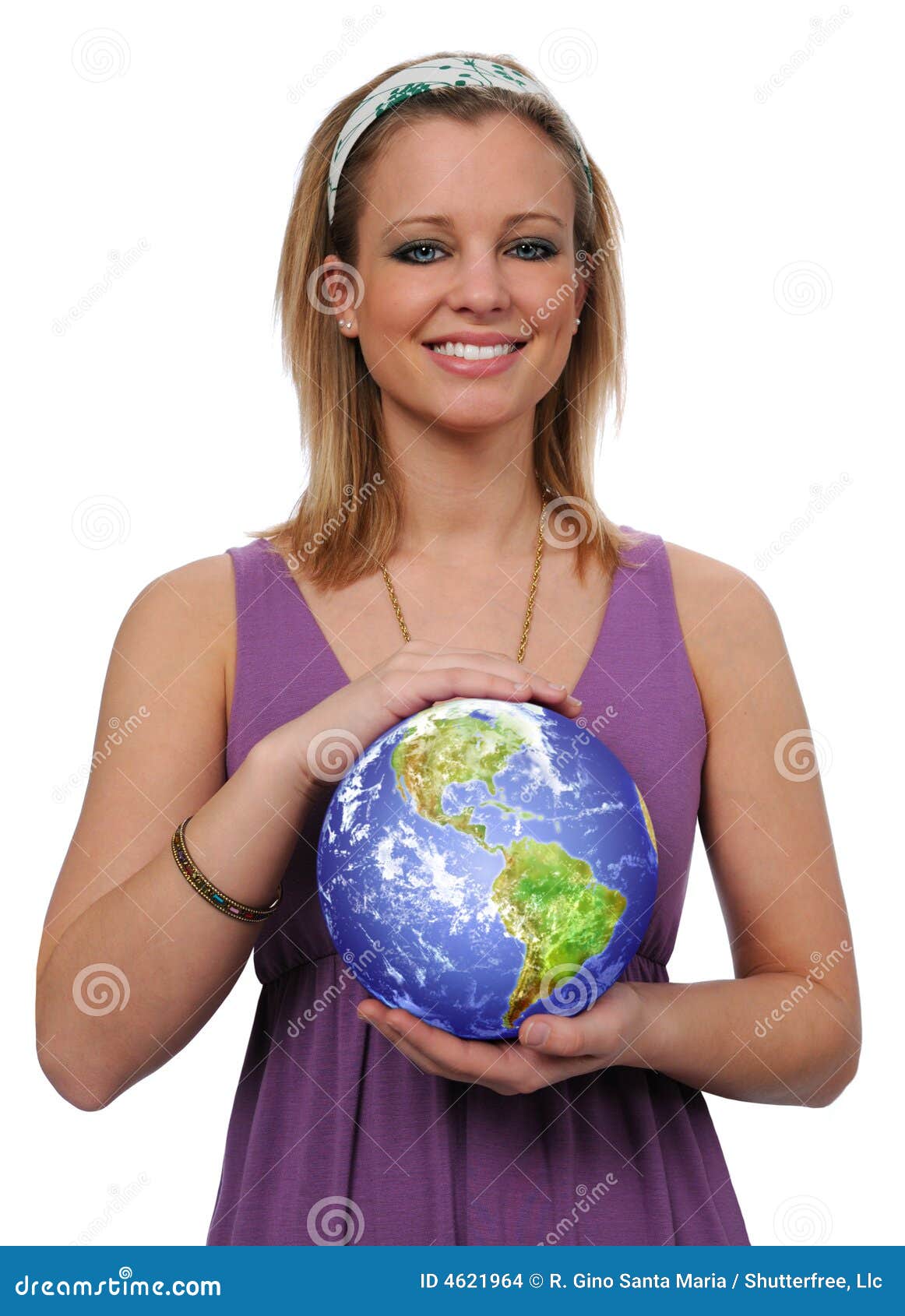 Young Woman Holding Earth stock photo. Image of female - 4621964