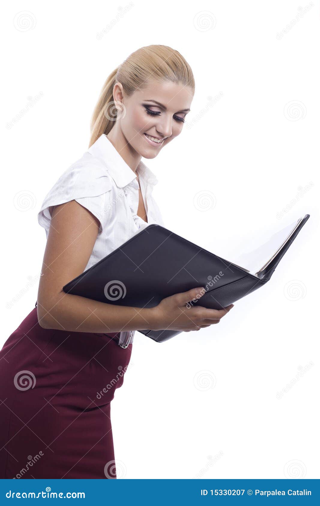 Young Woman Holding a Folder Stock Image - Image of modern, expertise ...