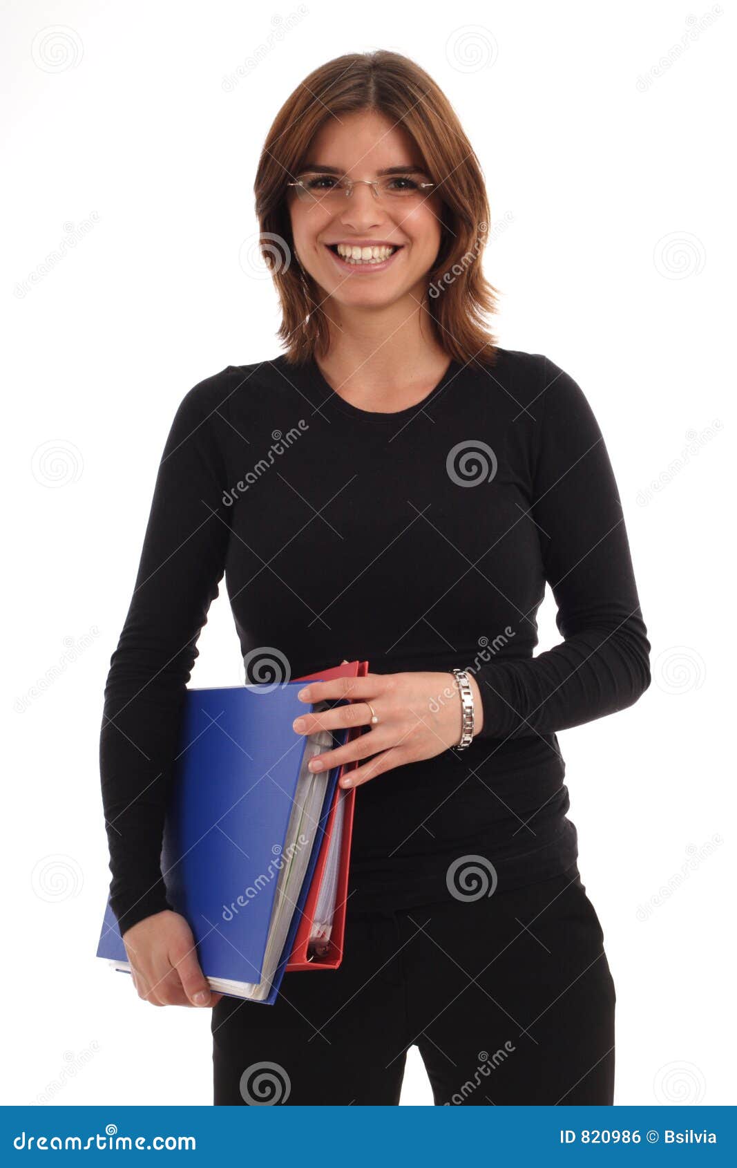Young Woman Holding Folders Stock Photo - Image of countenance ... Young Woman Holding Folders Stock Photo - Image of countenance ...
