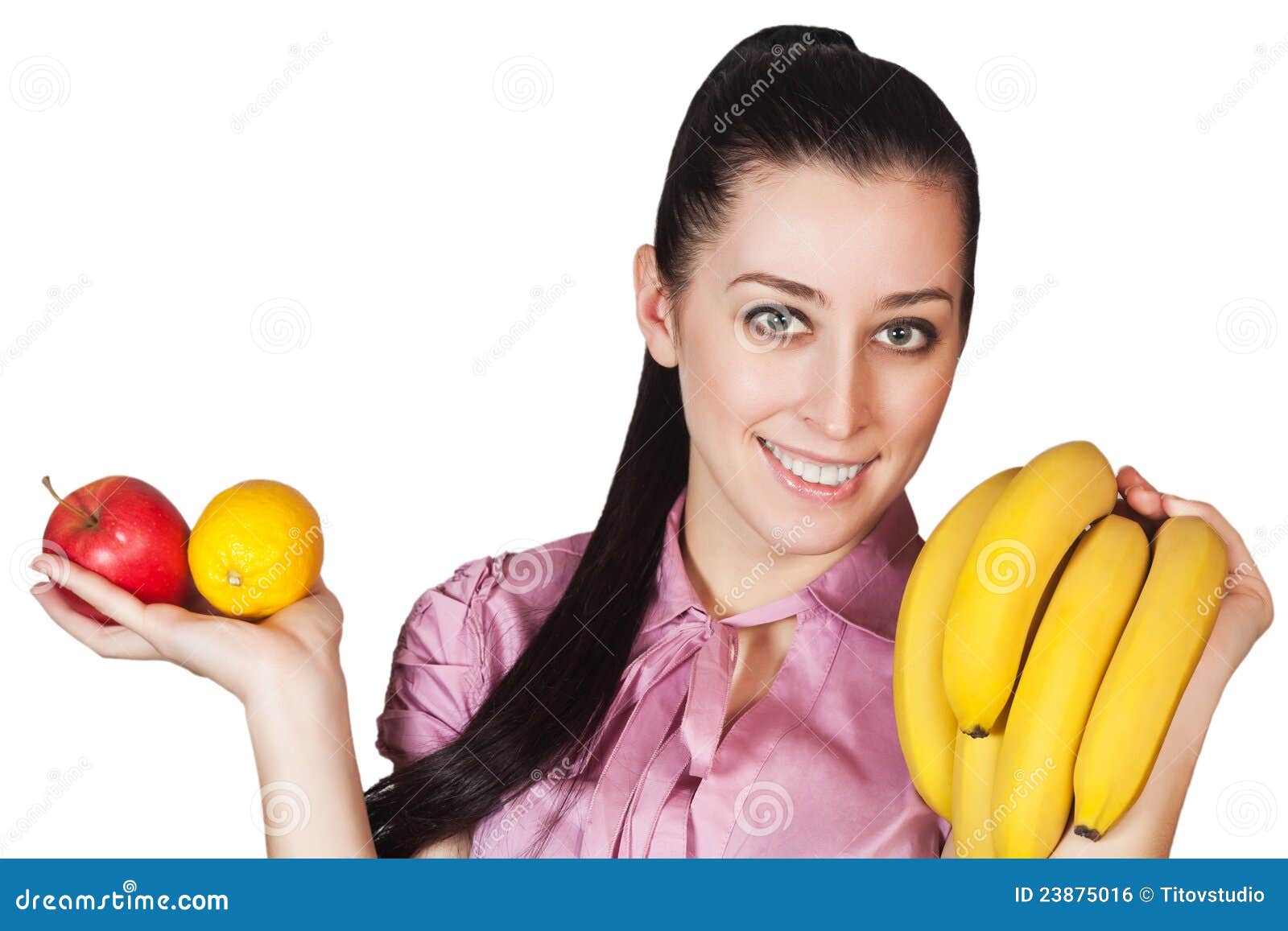 Young woman holding fruit stock photo. Image of dessert - 23875016