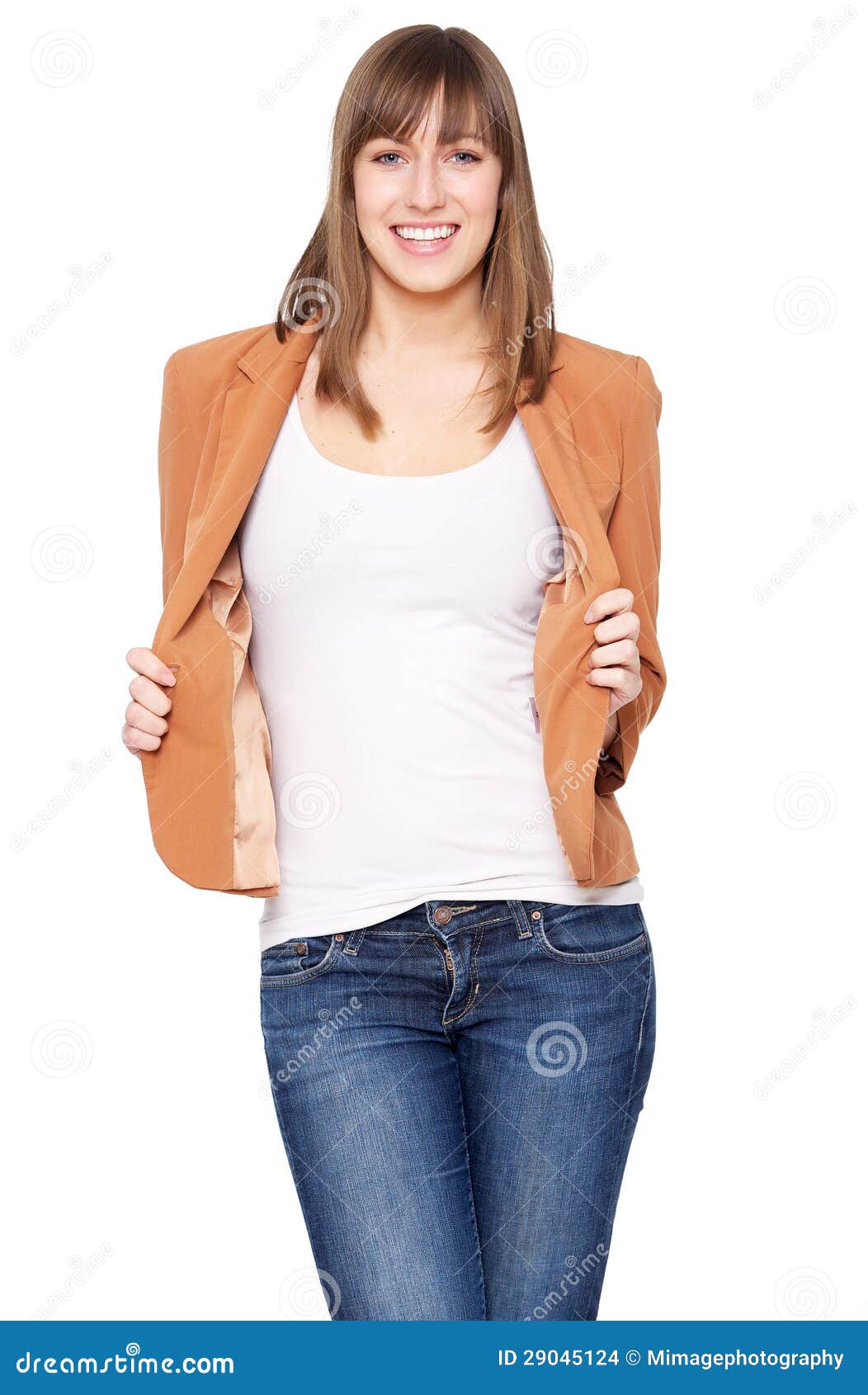 Young Woman Holding Jacket stock photo. Image of jacket - 29045124