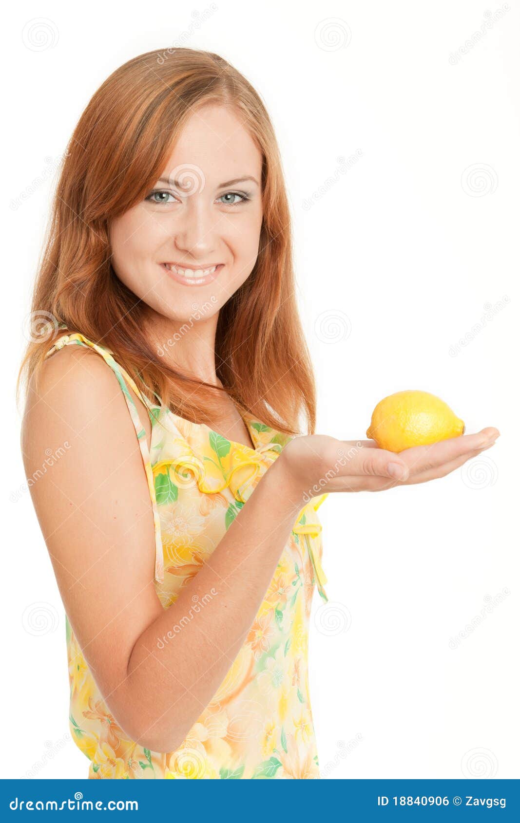 Young woman holding lemon stock photo. Image of smiling - 18840906