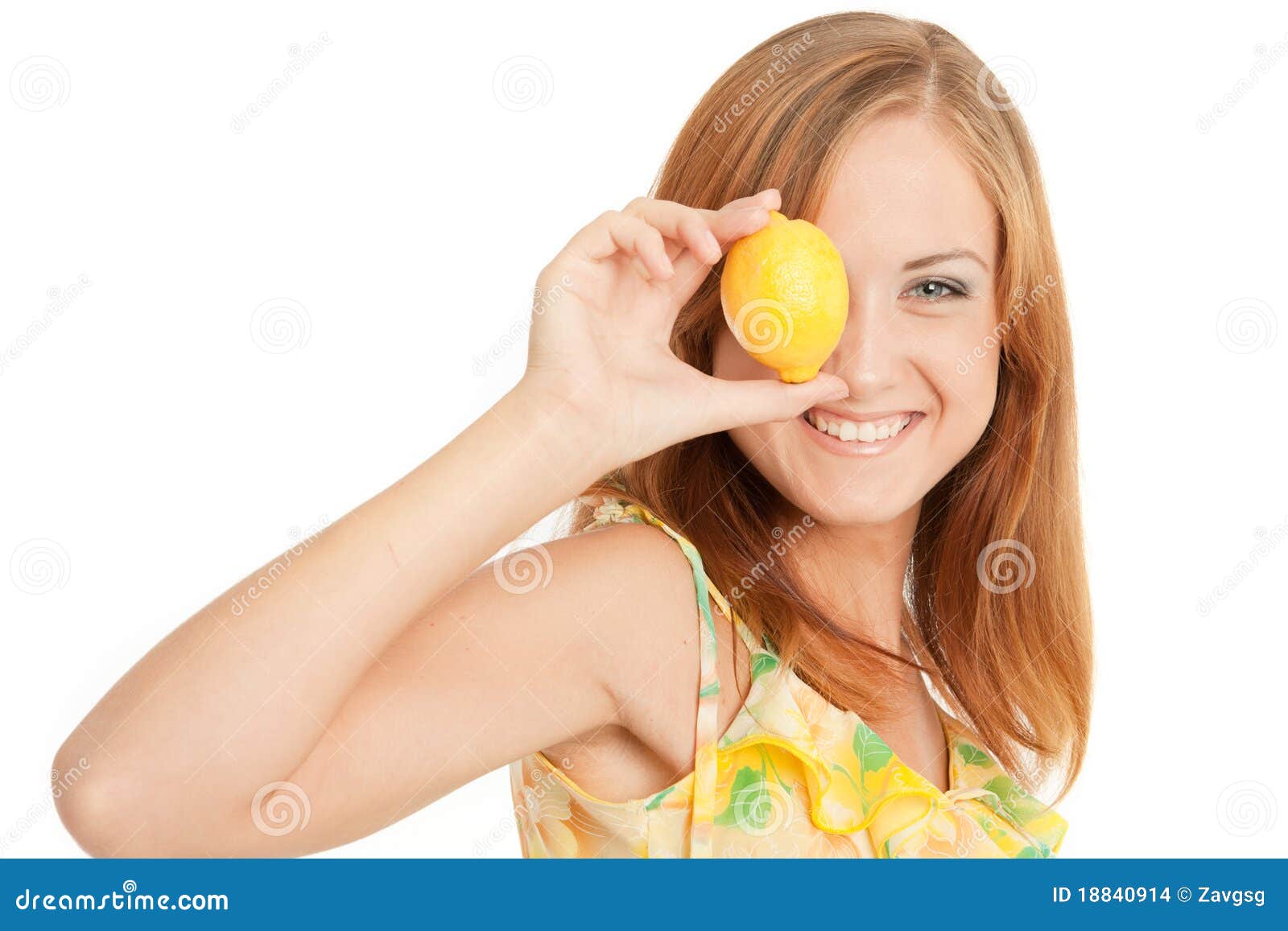 Young woman holding lemon stock photo. Image of white - 18840914