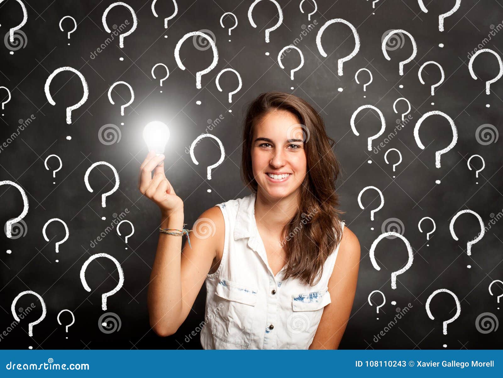 Woman holding a lightbulb stock image. Image of front - 108110243