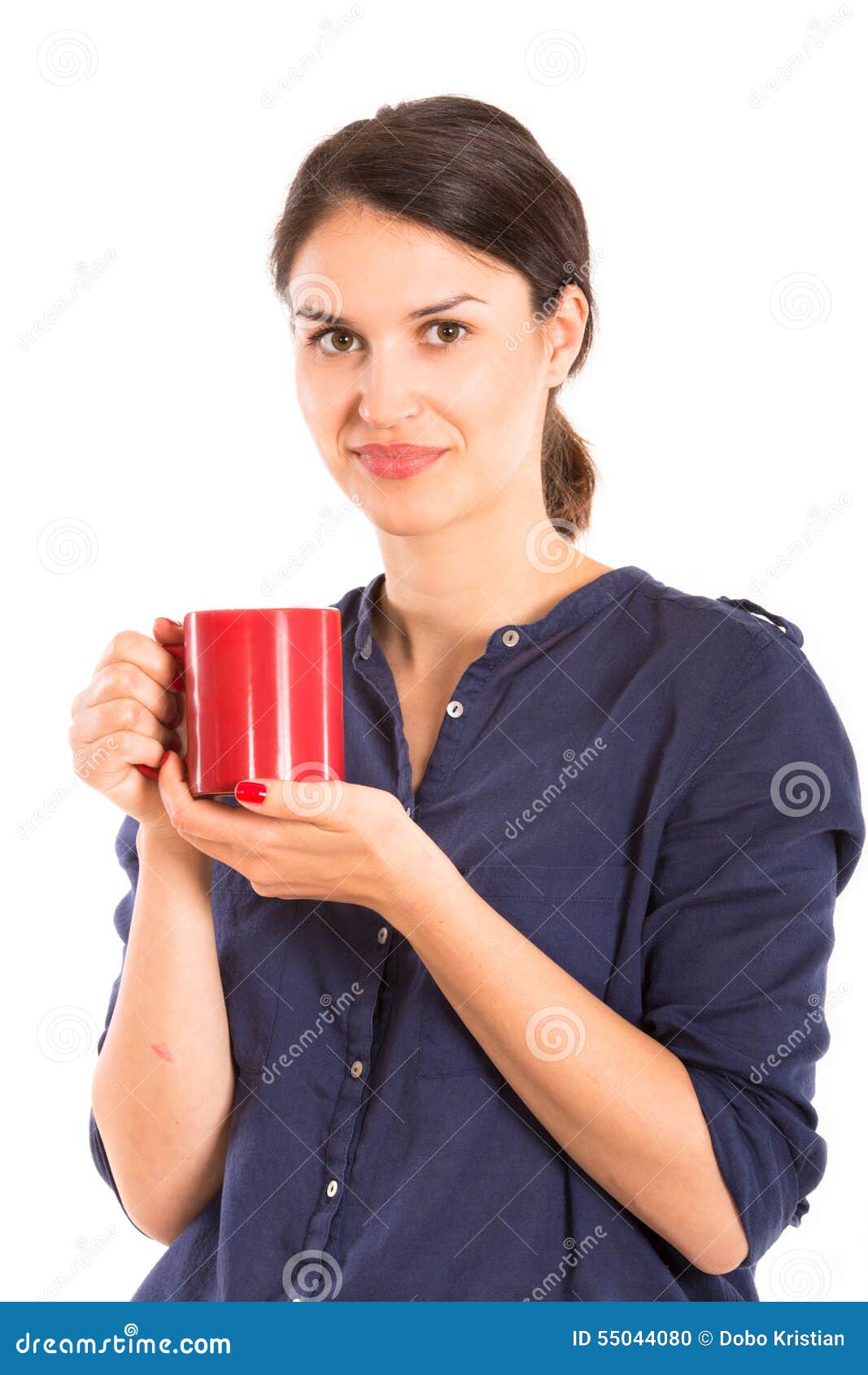 Young Woman with Holding Mug Stock Photo - Image of healthy, home: 55044080