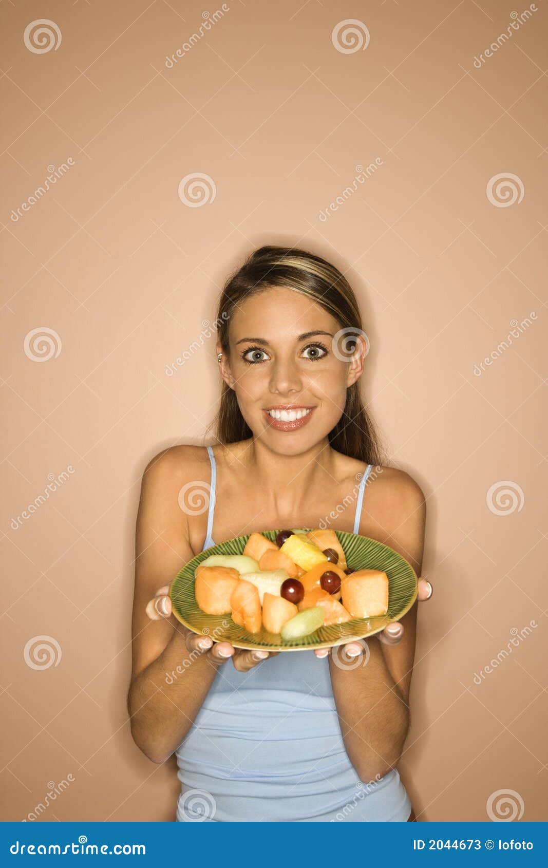 Young Woman Holding a Plate. Stock Image - Image of caucasian, interior ...