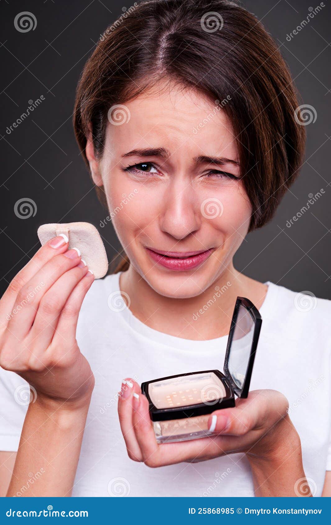 Young woman holding powder stock image. Image of visage - 25868985