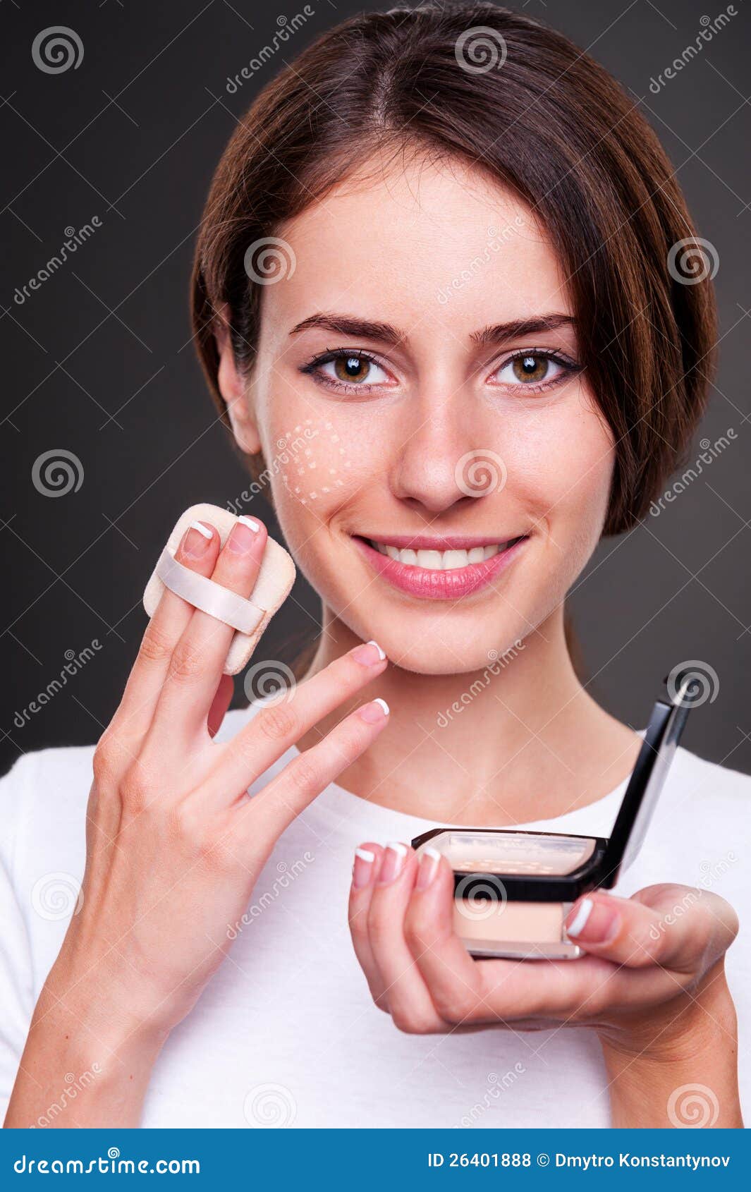 Young woman holding powder stock photo. Image of face - 26401888