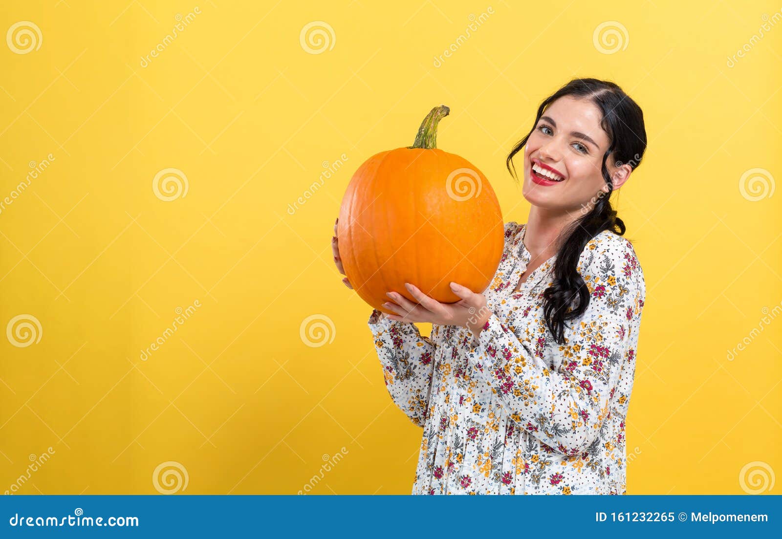 Young Woman Holding a Pumpkin Stock Image - Image of female, orange ... Young Woman Holding a Pumpkin Stock Image - Image of female, orange ...
