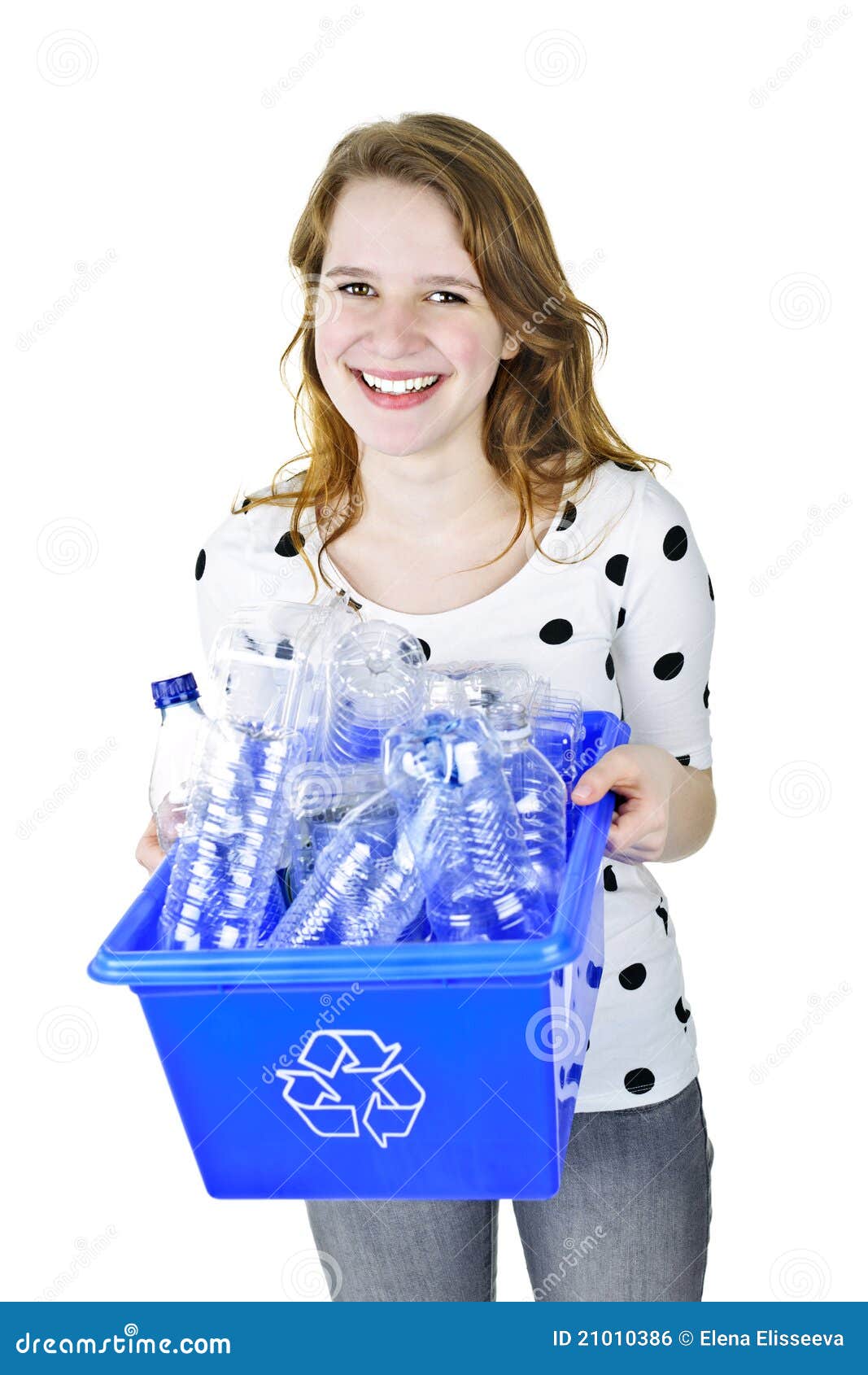 Young Woman Holding Recycling Box Stock Photo - Image of polypropylene ...