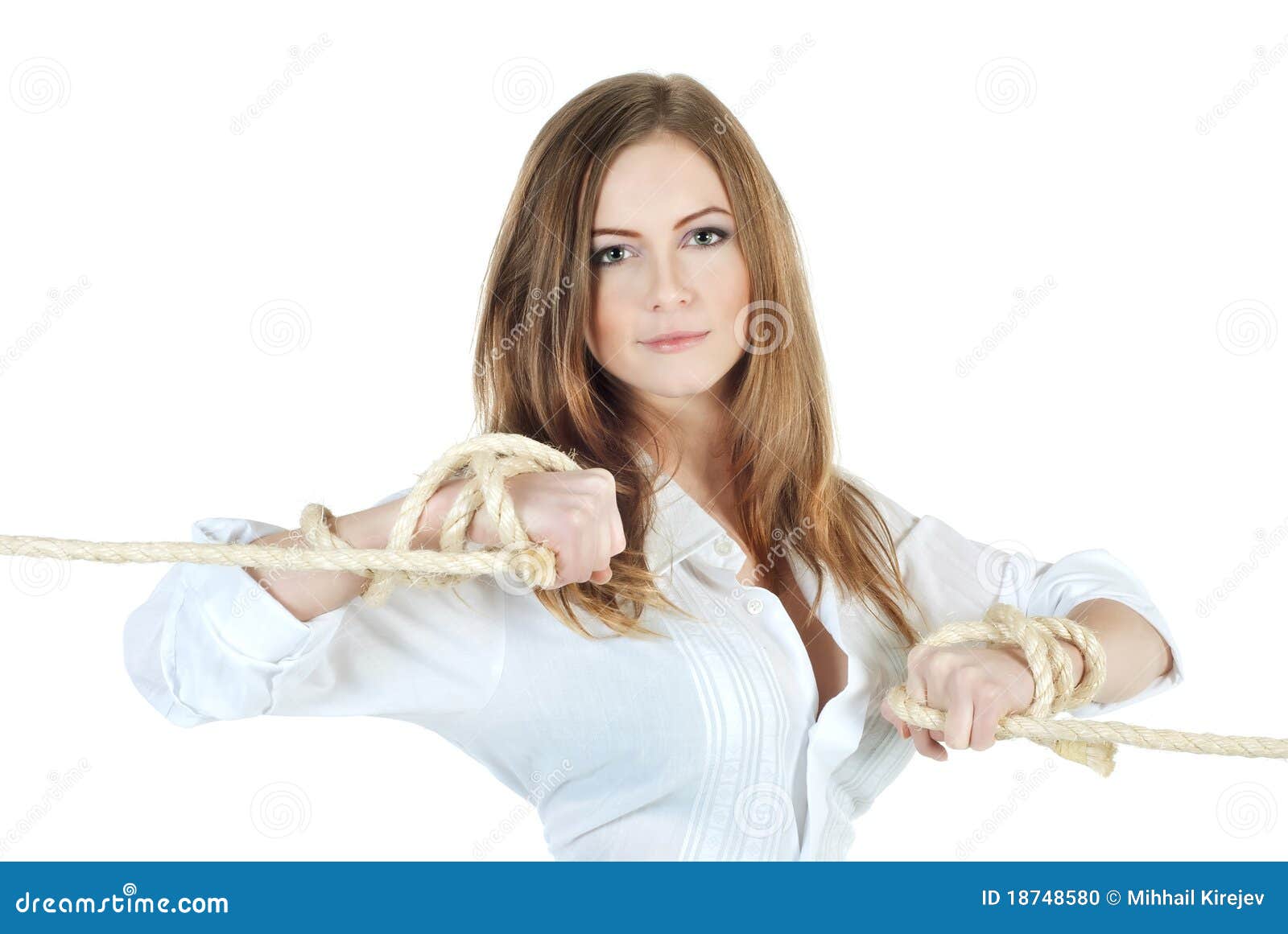 Young woman holding ropes stock photo. Image of energy - 18748580