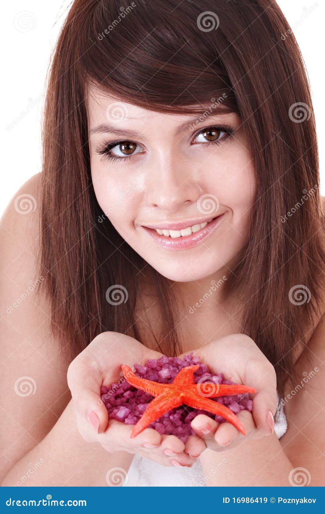 Young Woman Holding Sea Salt. Stock Image - Image of people ...