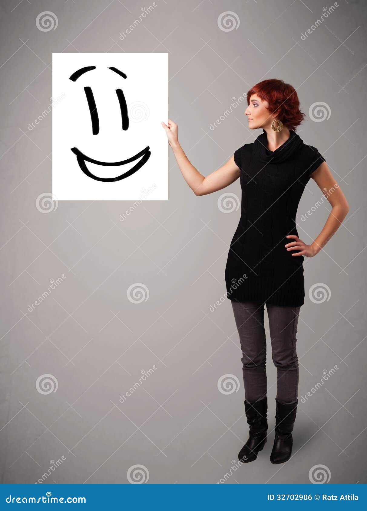Man Holding His Smiley Head In Hands Stock Image | CartoonDealer.com ...