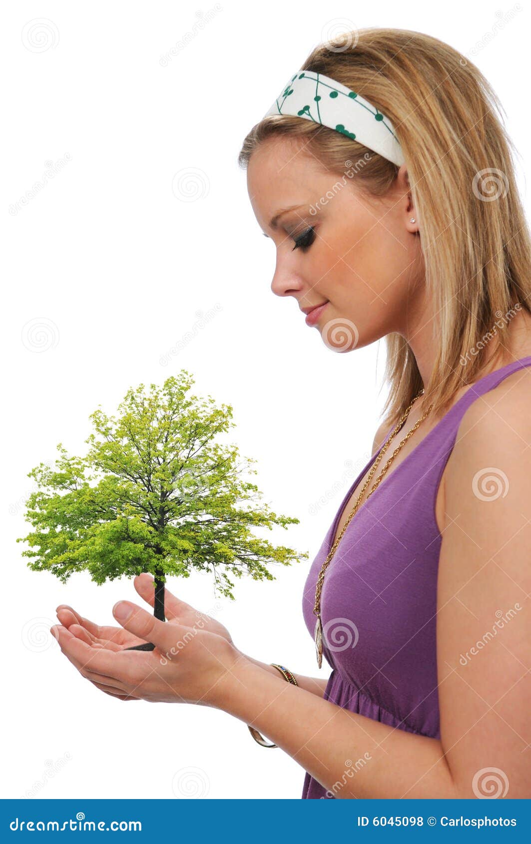 Young woman holding a tree stock photo. Image of cycle - 6045098