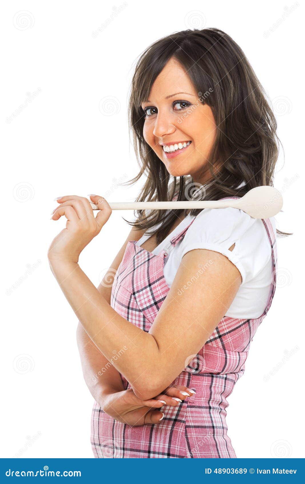 Young Woman Holding Wooden Spoon Royalty-Free Stock Image ... Young Woman Holding Wooden Spoon Royalty-Free Stock Image ...