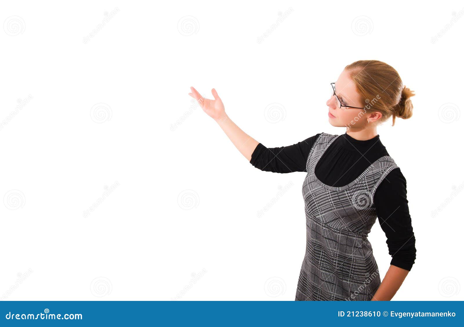 Young Woman Holds a Business Presentation Stock Photo - Image of person ...
