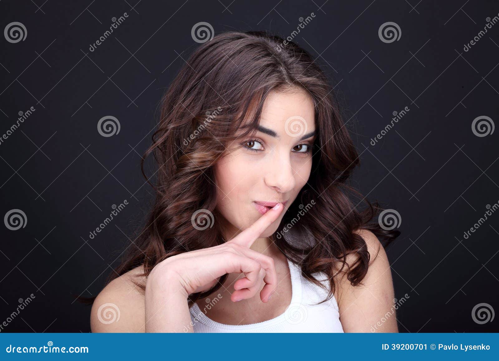 Young woman hush stock image. Image of person, closeup - 39200701