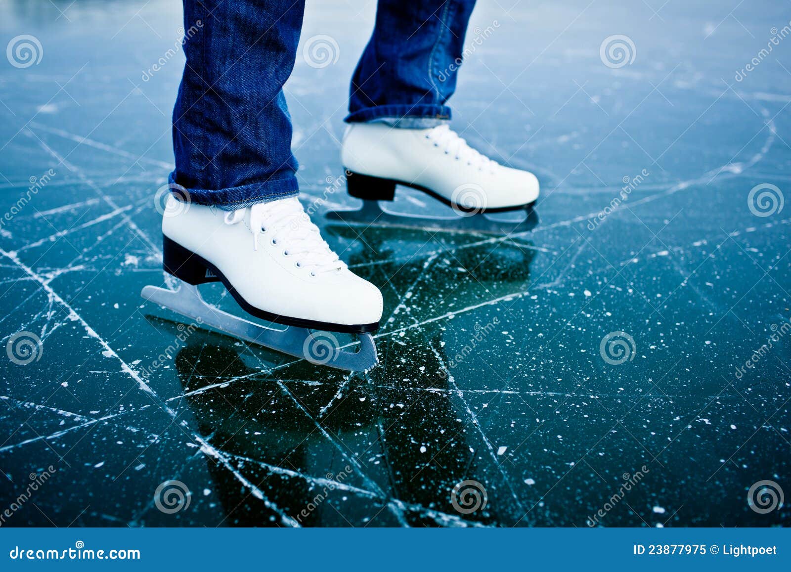 Young Woman Ice Skating Outdoors Stock Image - Image of exercise ...